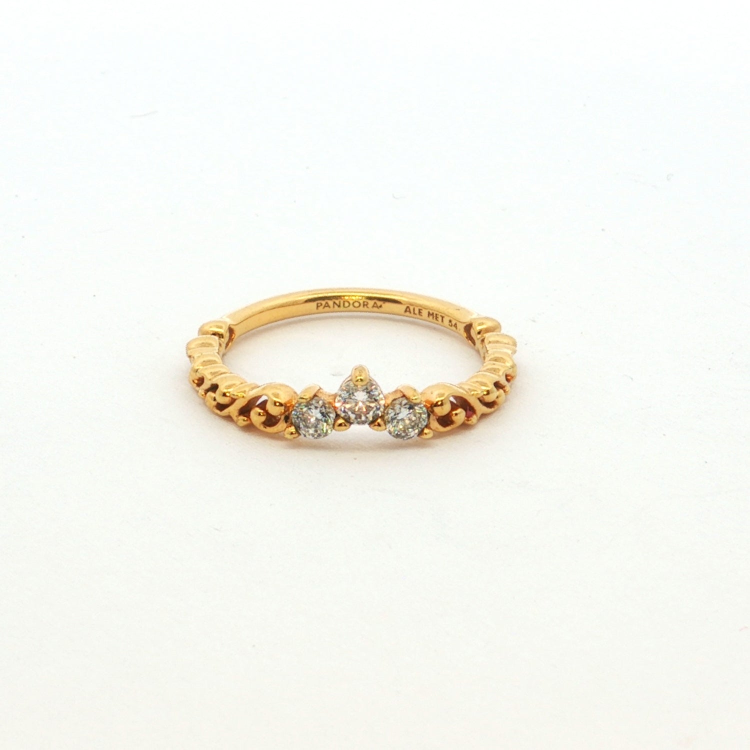 Pandora Tri-Stone Tiara Ring in Gold – LuvLuxe