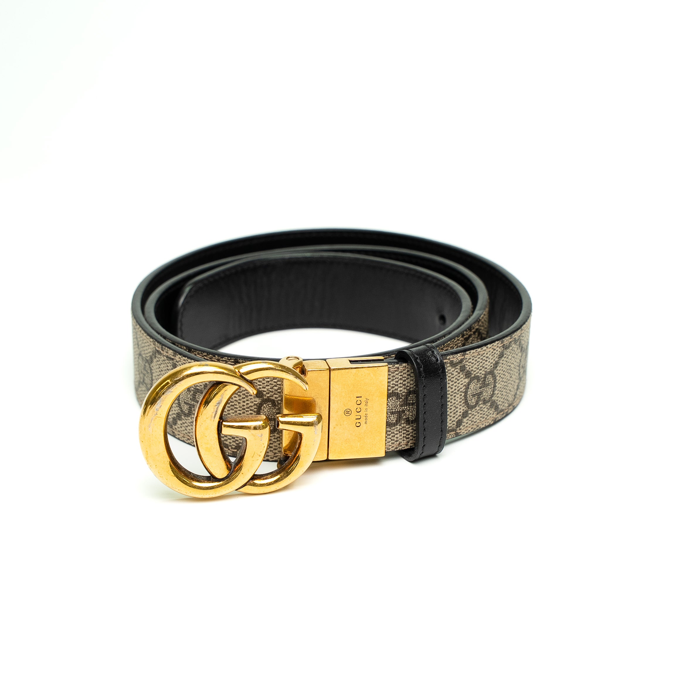 Gucci GG Supreme Gold GG Buckle Belt – Luv Luxe