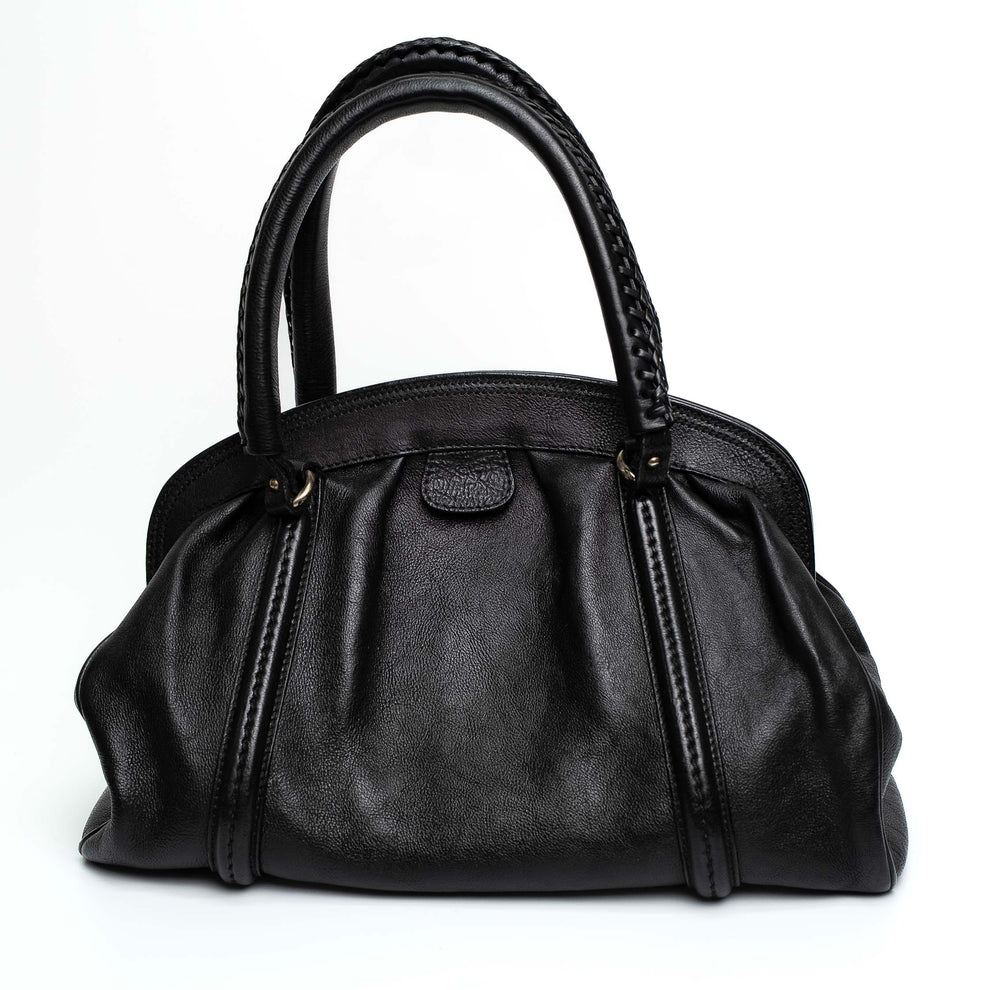 Dior Black Leather Framed Top Handle Shoulder Bag – Luv Luxe