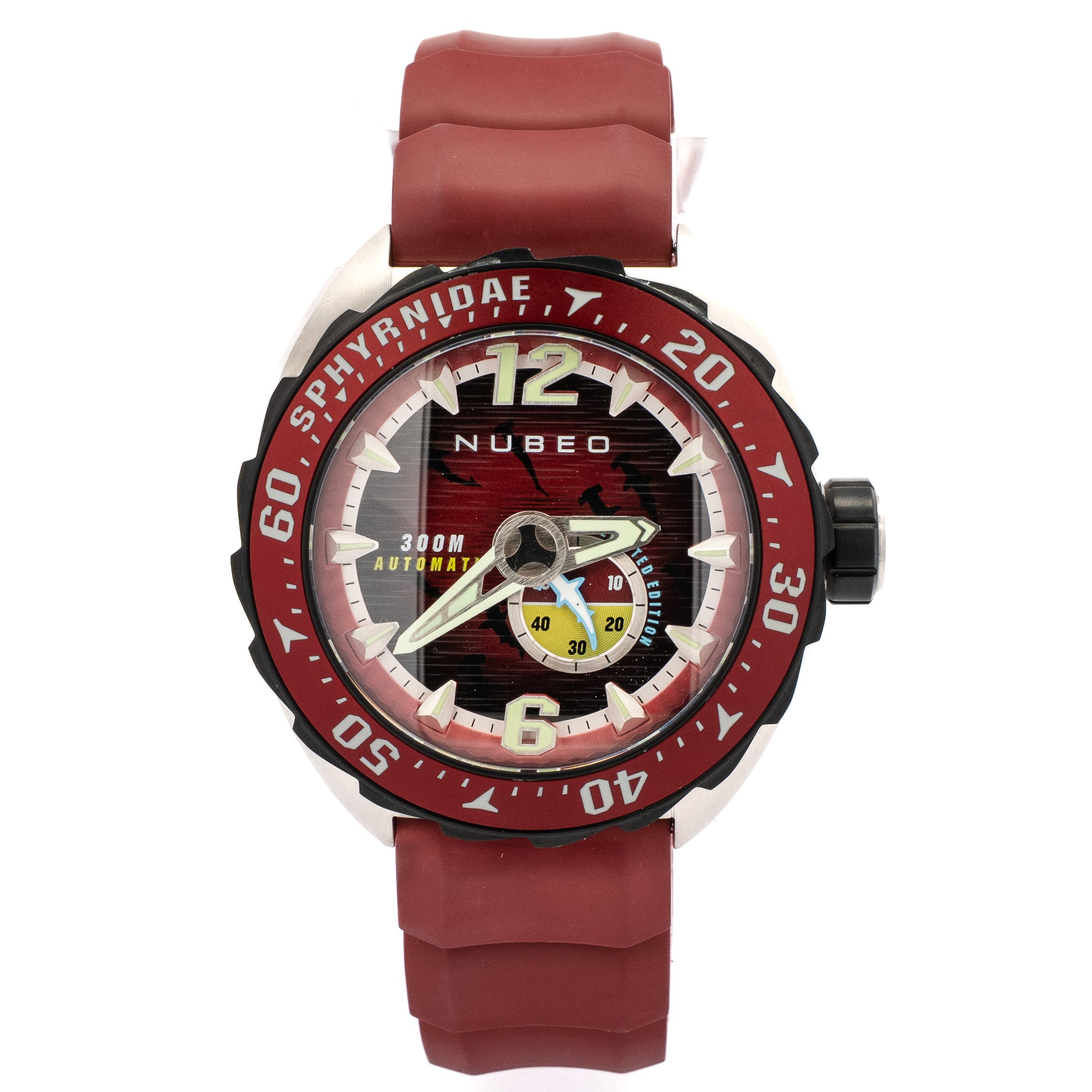 Nubeo Sphyrnidae Neptone Red Automatic Watch – LuvLuxe